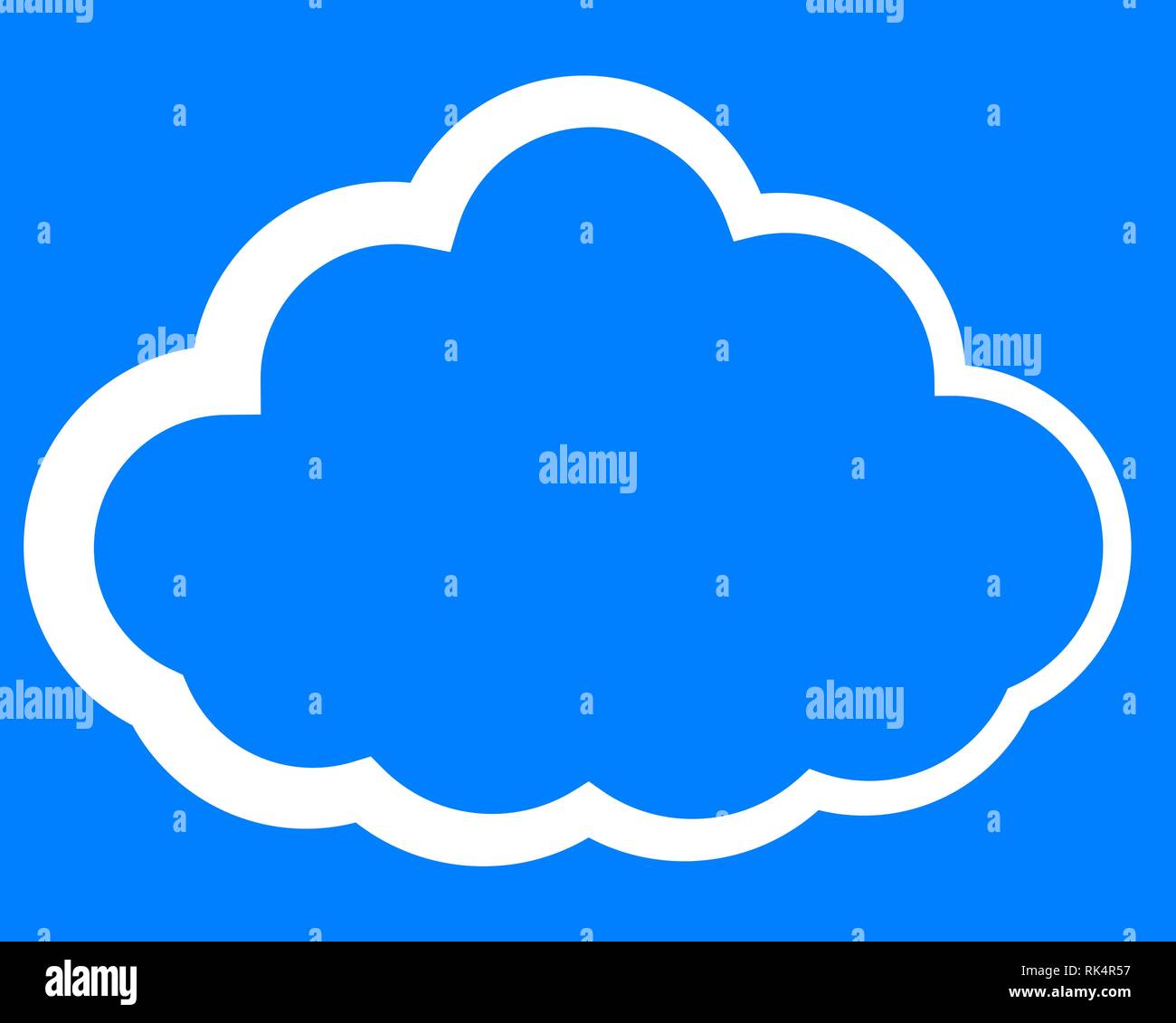 Cloud symbol icon - white simple outline, isolated - vector ...
