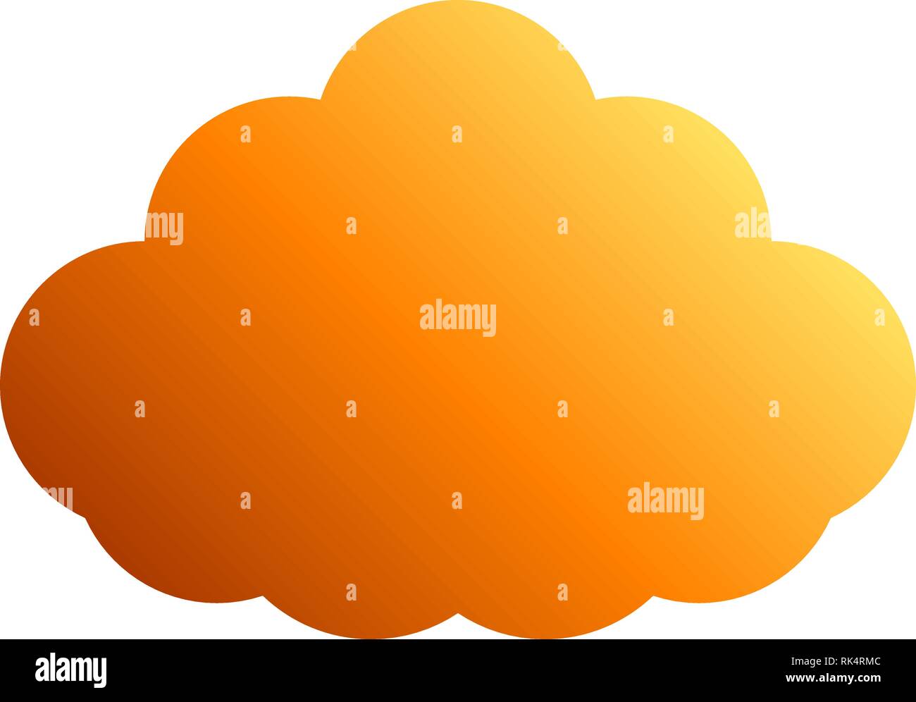 Cloud symbol icon - orange gradient, isolated - vector illustration ...