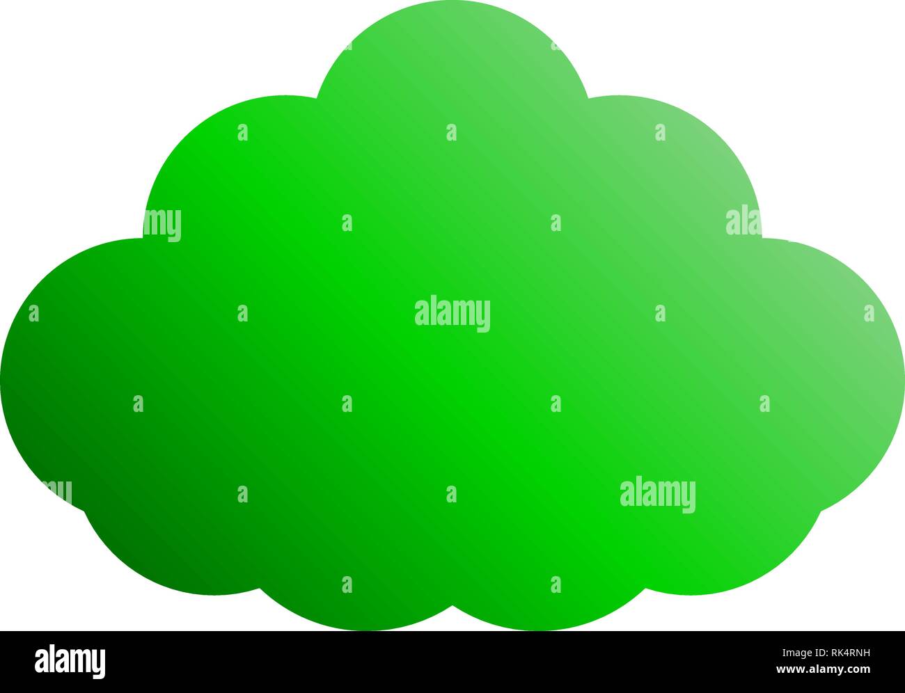Cloud symbol icon - green gradient, isolated - vector illustration ...