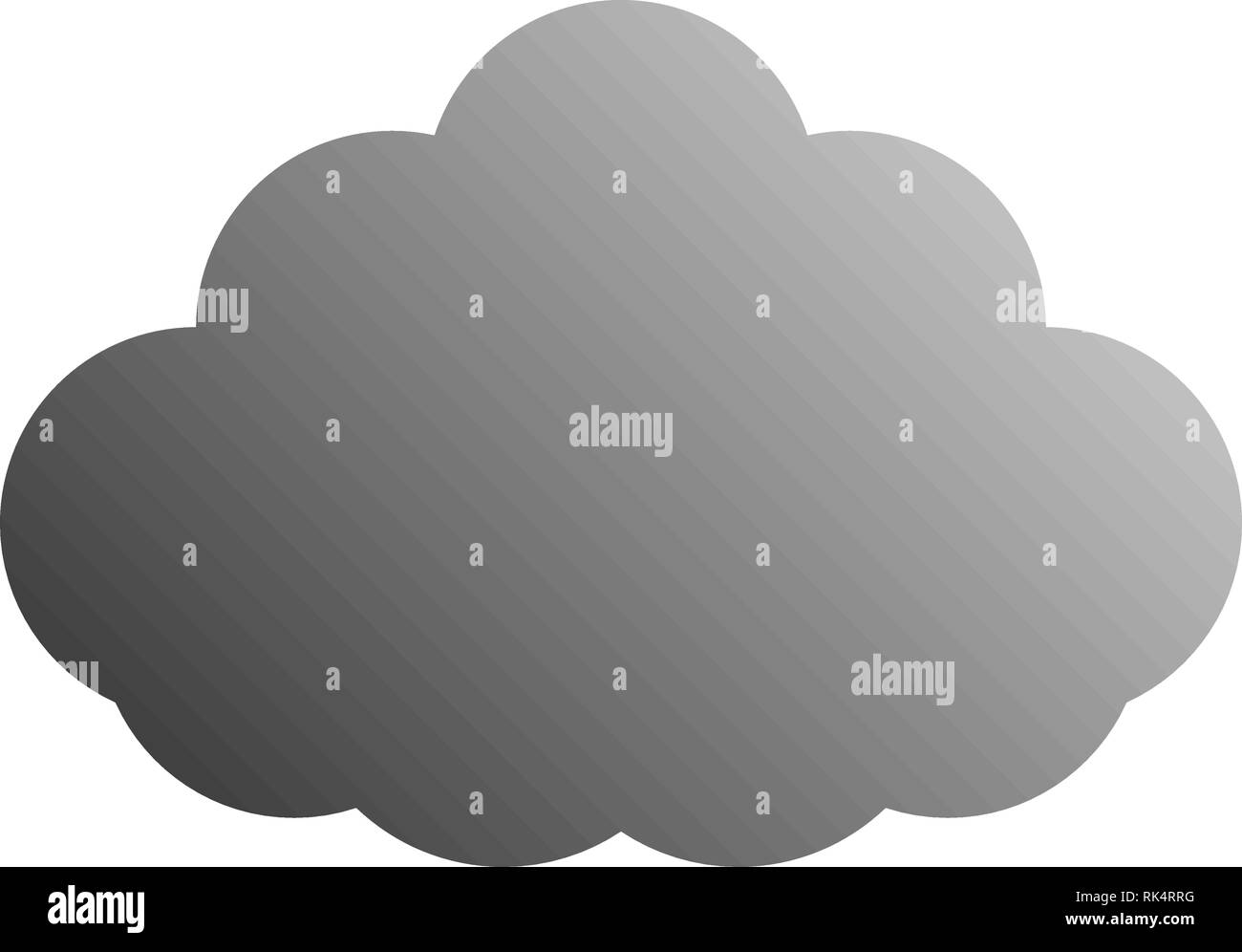 Cloud symbol icon - gray gradient, isolated - vector illustration Stock ...
