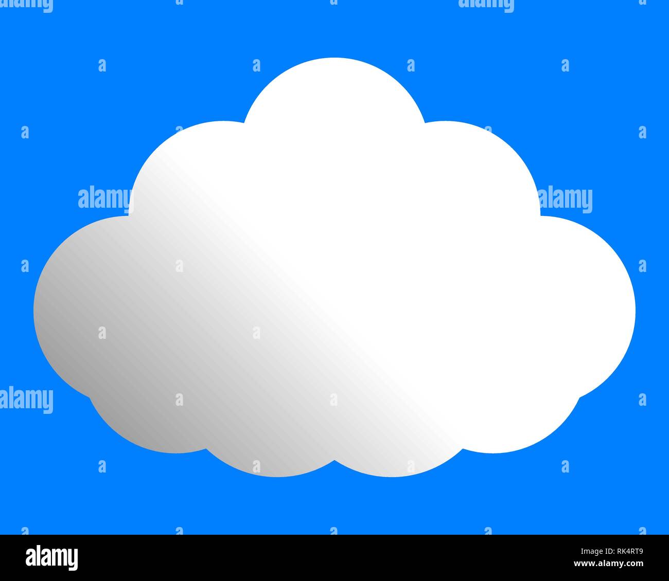 Cloud symbol icon - white gradient, isolated - vector illustration ...