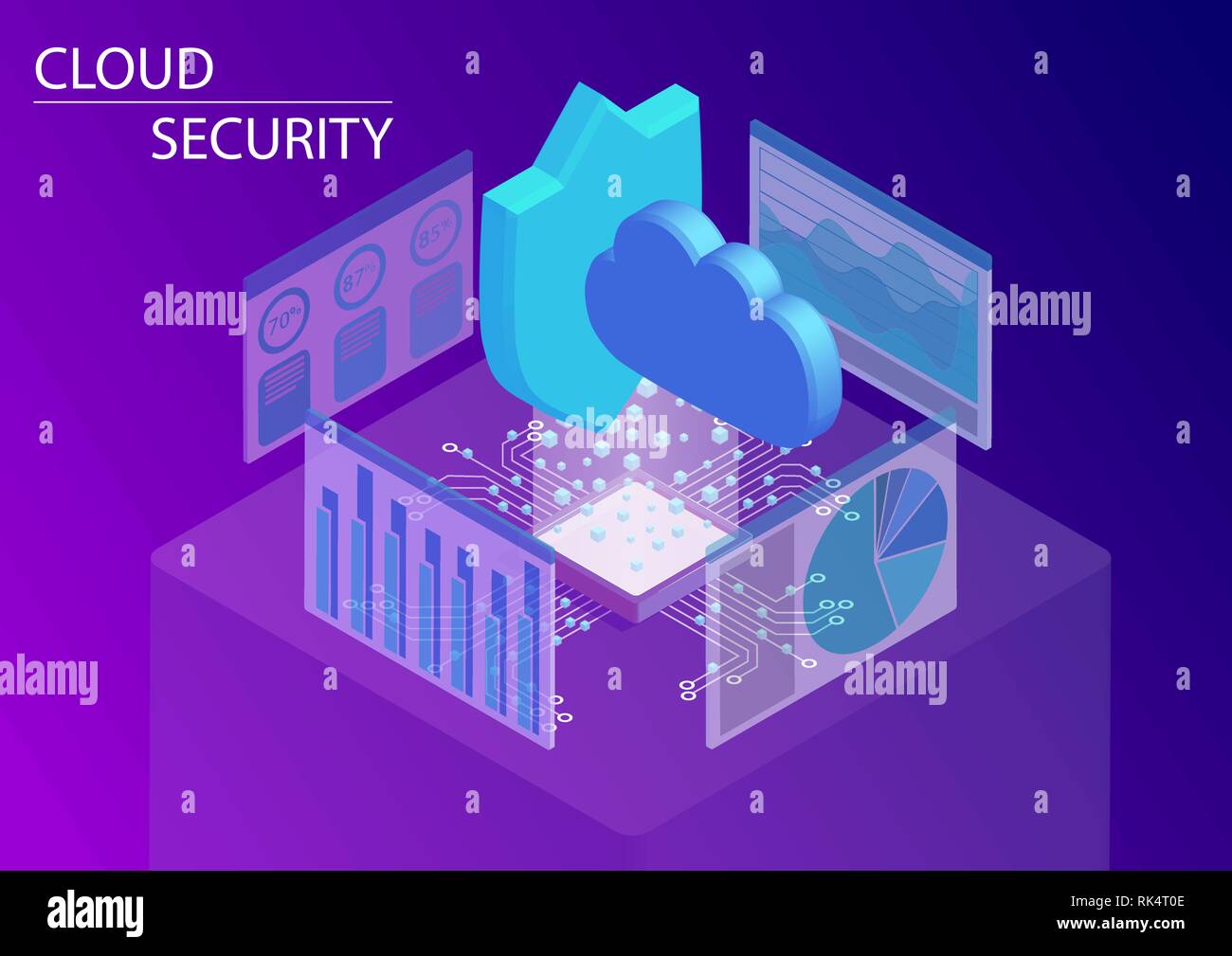 Cloud computing security concept. 3d isometric vector illustration Stock Vector Image & Art - Alamy