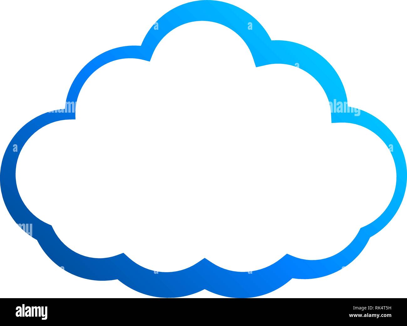 Cloud symbol icon - blue gradient outline, isolated - vector ...