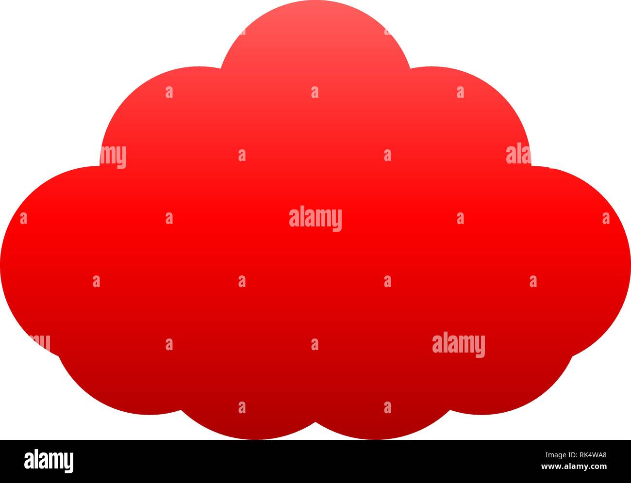 Cloud symbol icon - red gradient, isolated - vector illustration Stock ...