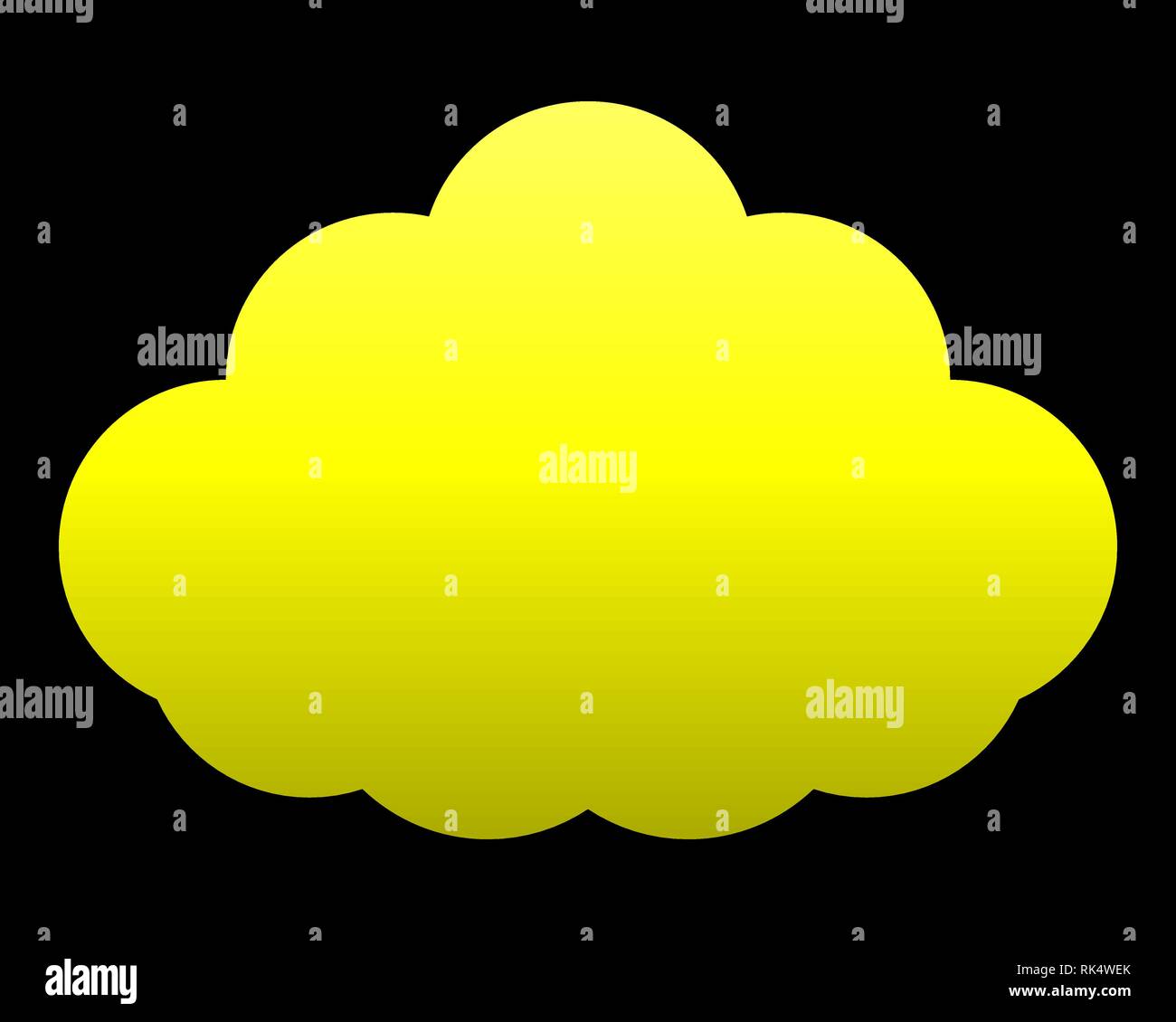 Cloud symbol icon - yellow gradient, isolated - vector illustration ...