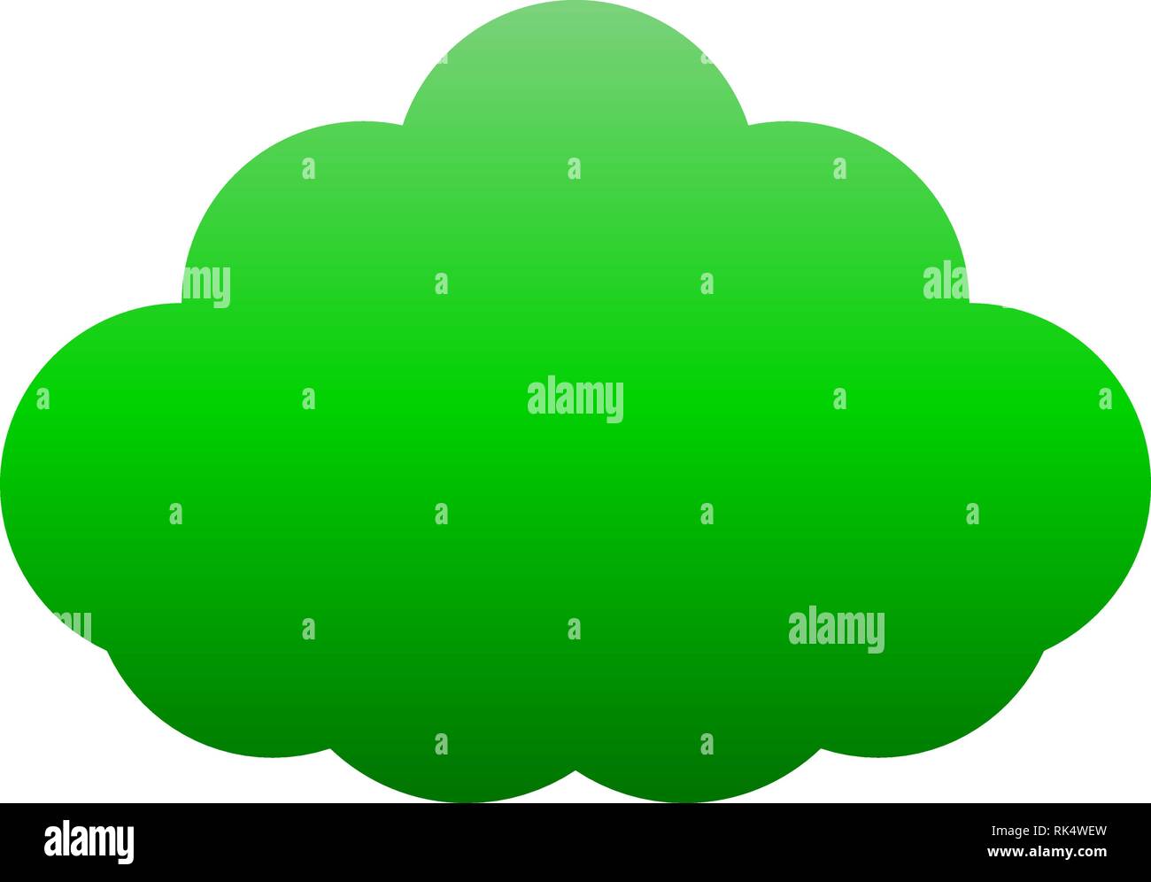 Cloud symbol icon - green gradient, isolated - vector illustration ...