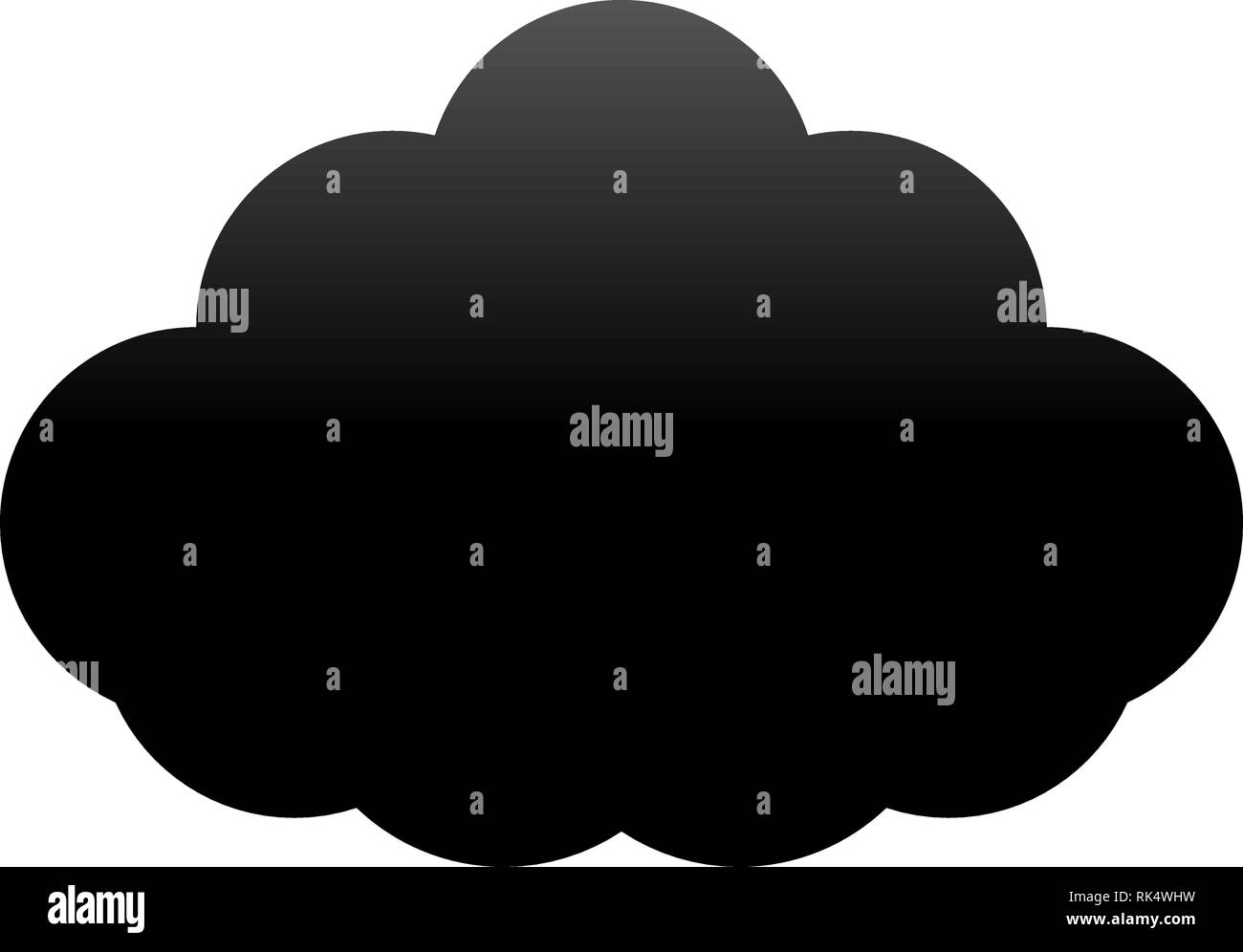 Cloud symbol icon - black gradient, isolated - vector illustration ...