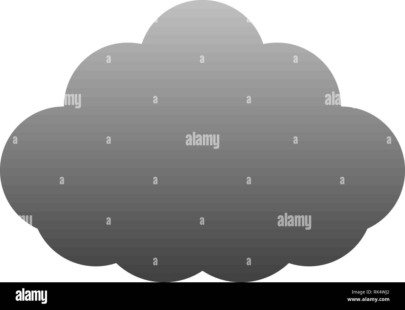 Cloud symbol icon - gray gradient, isolated - vector illustration Stock ...