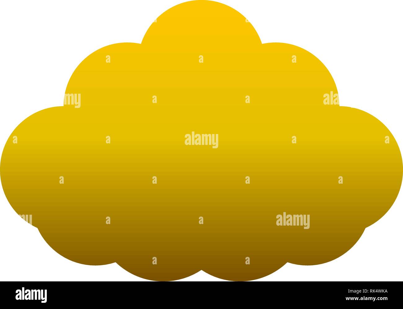 Cloud symbol icon - golden gradient, isolated - vector illustration ...