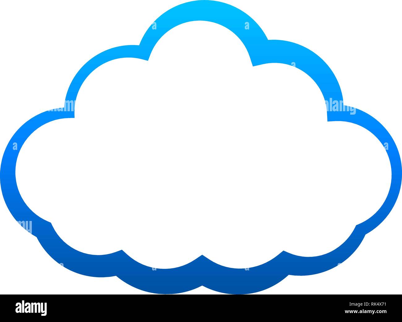 Cloud symbol icon - blue gradient outline, isolated - vector ...