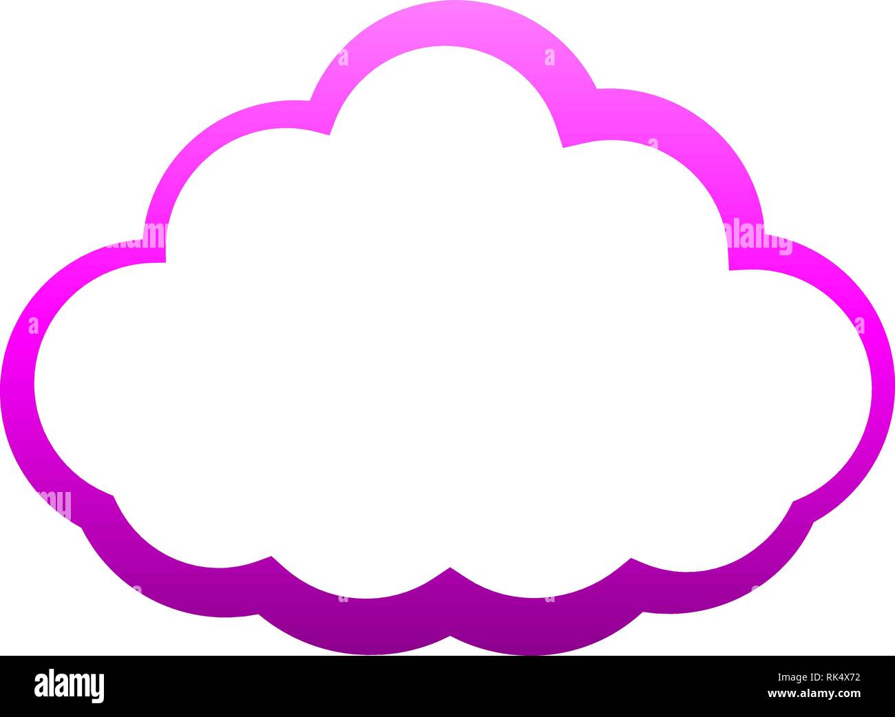 Cloud symbol icon - purple gradient outline, isolated - vector ...