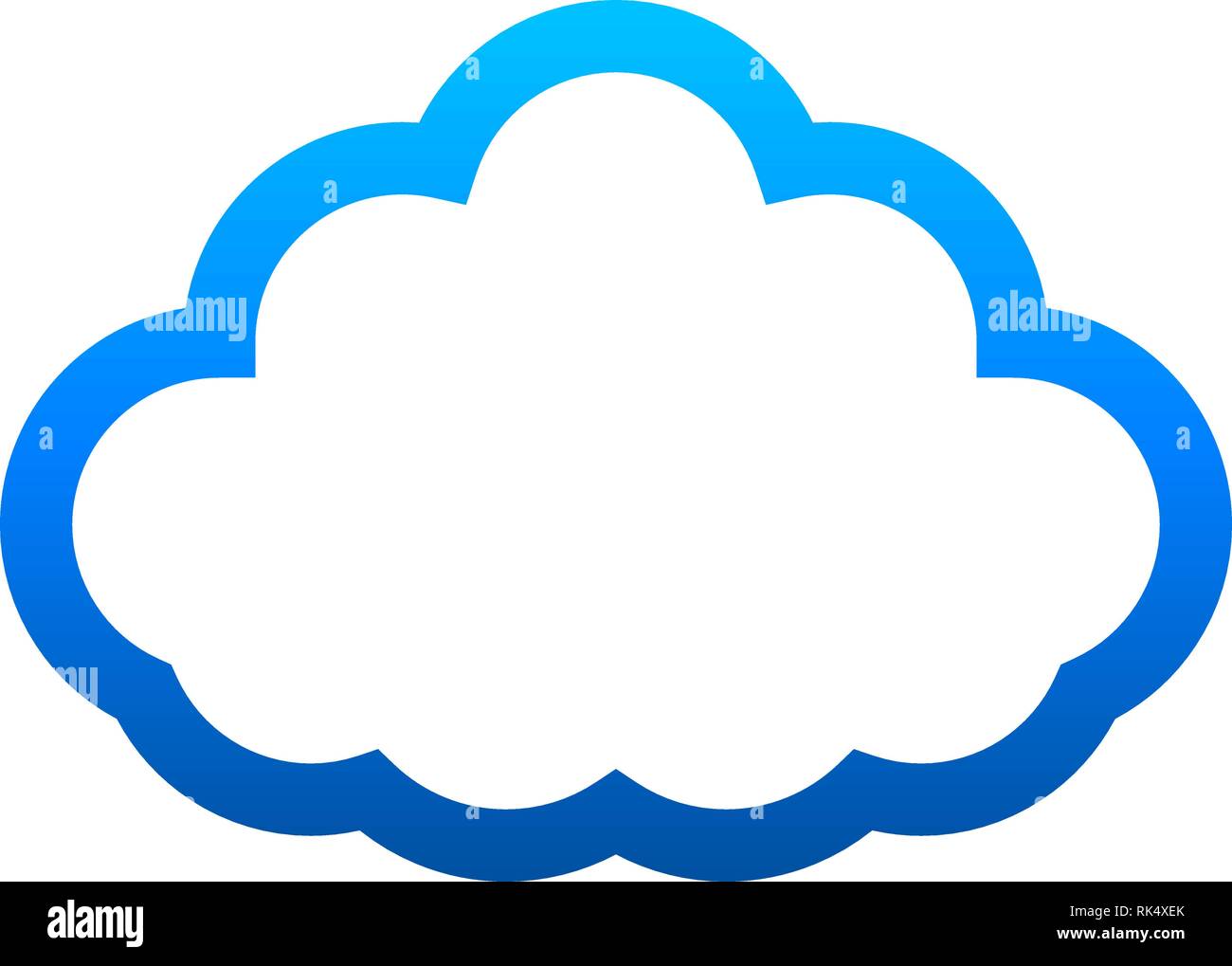Cloud symbol icon - blue gradient outline, isolated - vector illustration Stock Vector Image ...