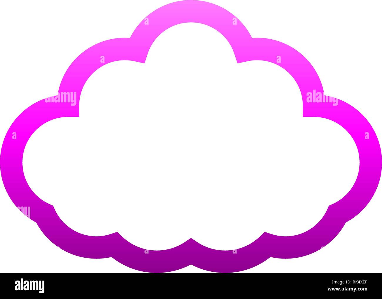 Cloud symbol icon - purple gradient outline, isolated - vector ...