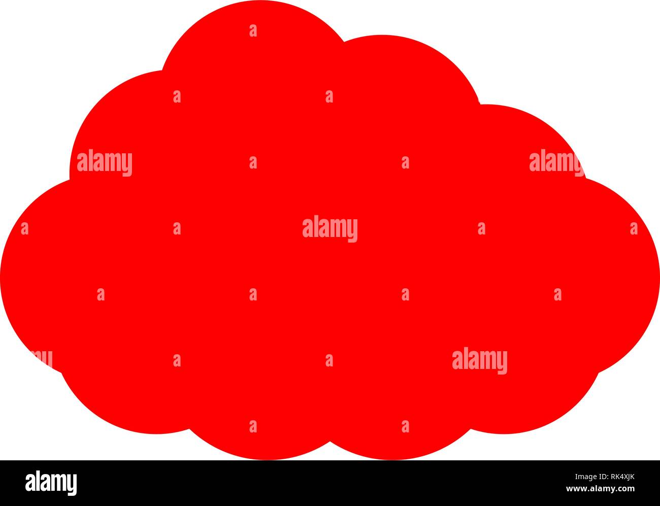 Cloud symbol icon - red simple, isolated - vector illustration Stock ...