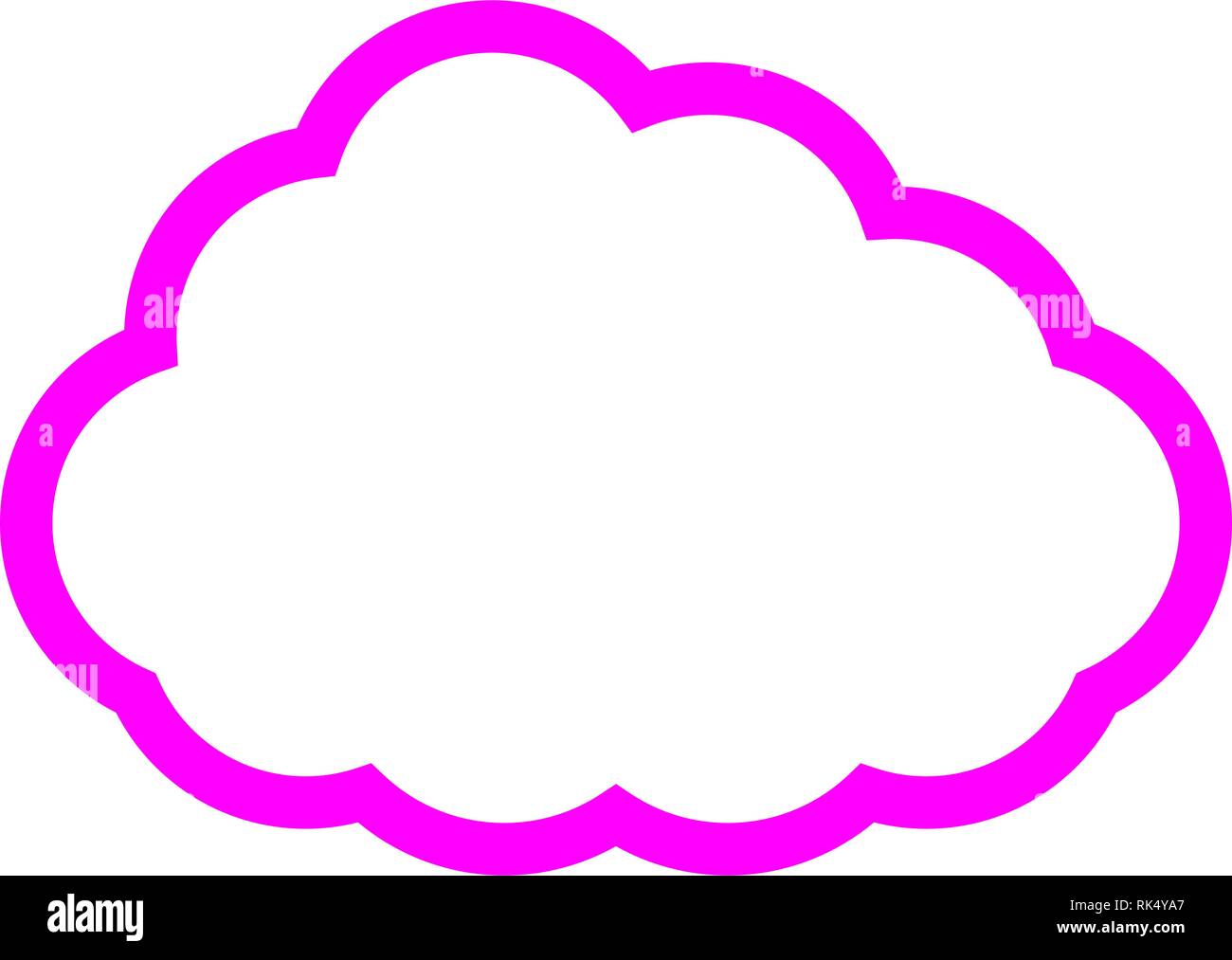 Cloud symbol icon - purple simple outline, isolated - vector ...
