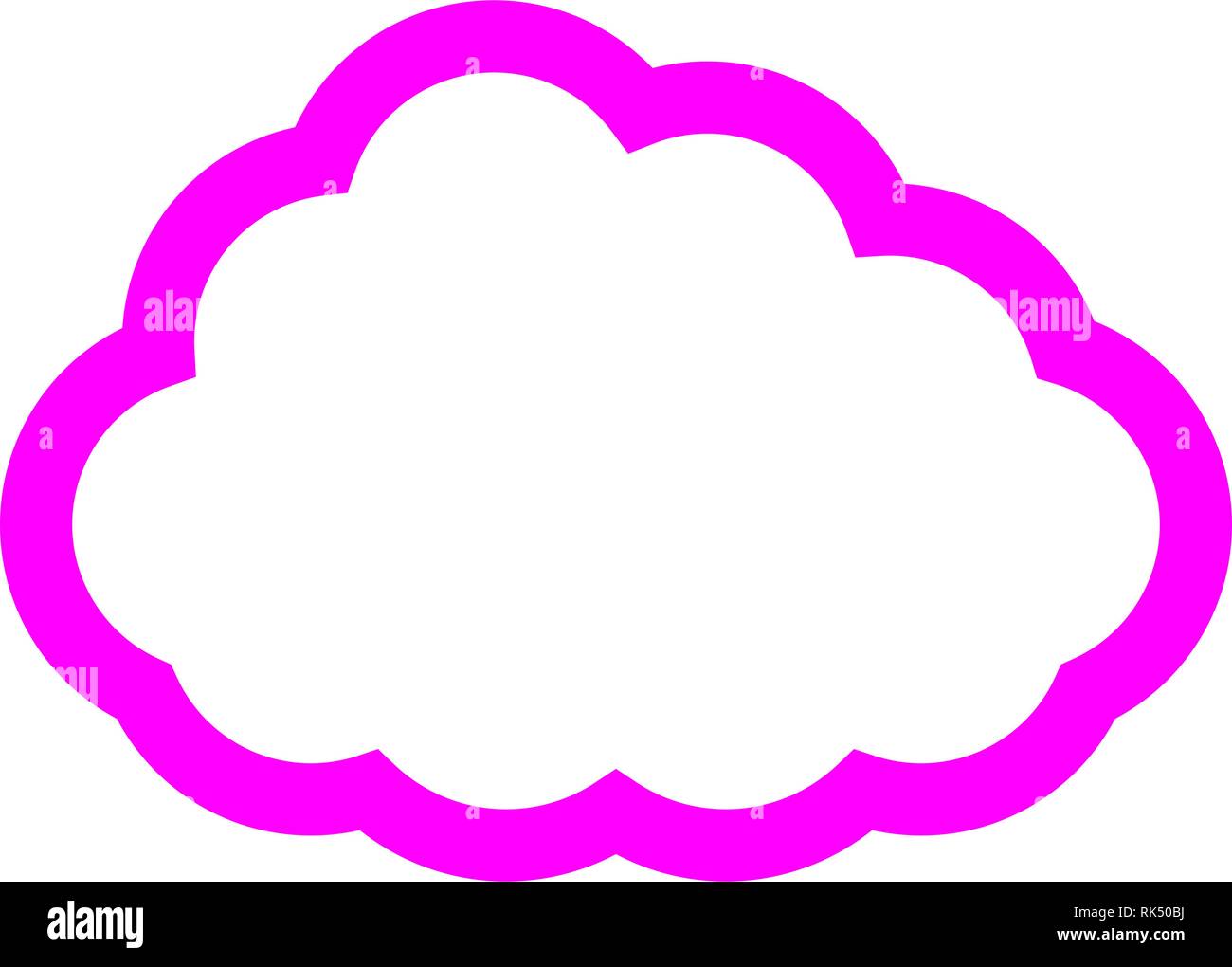 Cloud symbol icon - purple simple outline, isolated - vector ...