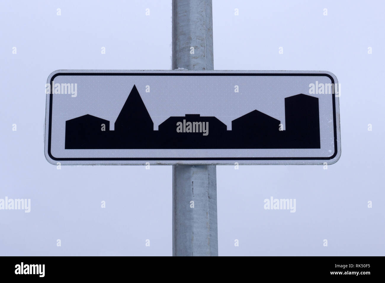 Highway motorway freeway expressway speedway sign with end of city ...