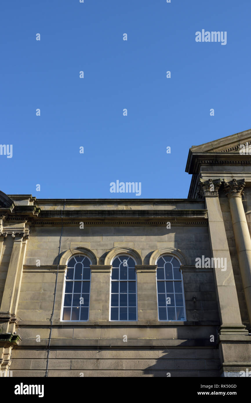 Bury Met building with clear blue sky background in bury lancashire uk ...