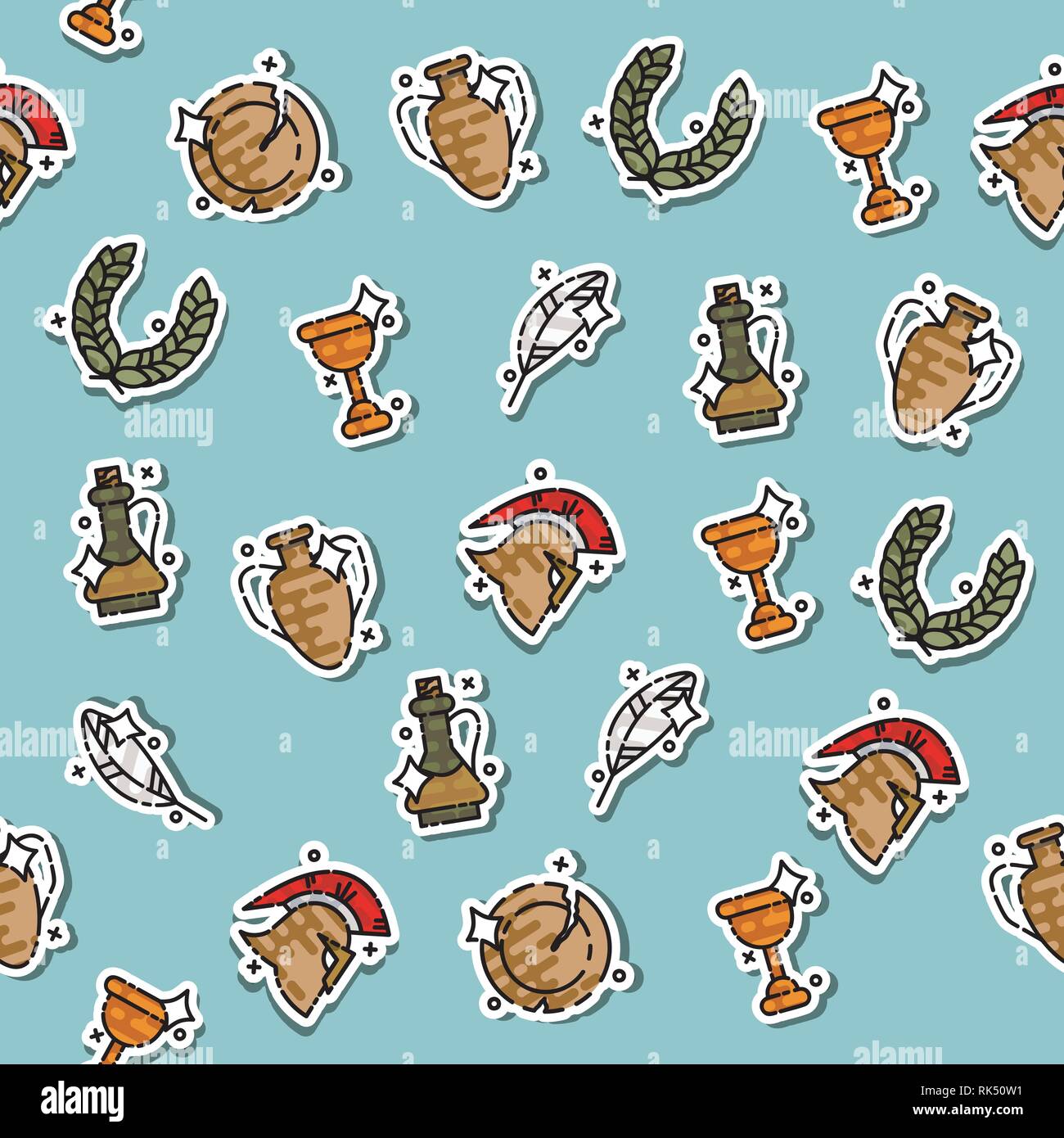 Colored Ancient rome pattern. Vector illustration EPS 10 Stock Vector ...