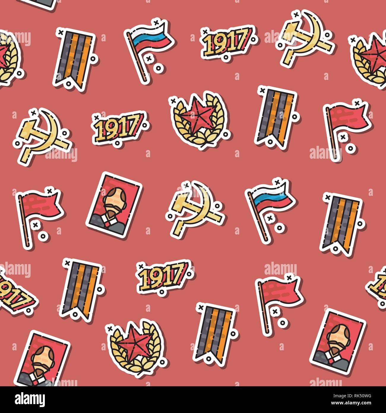 Colored Communism concept icons pattern. Vector illustration, EPS 10 ...