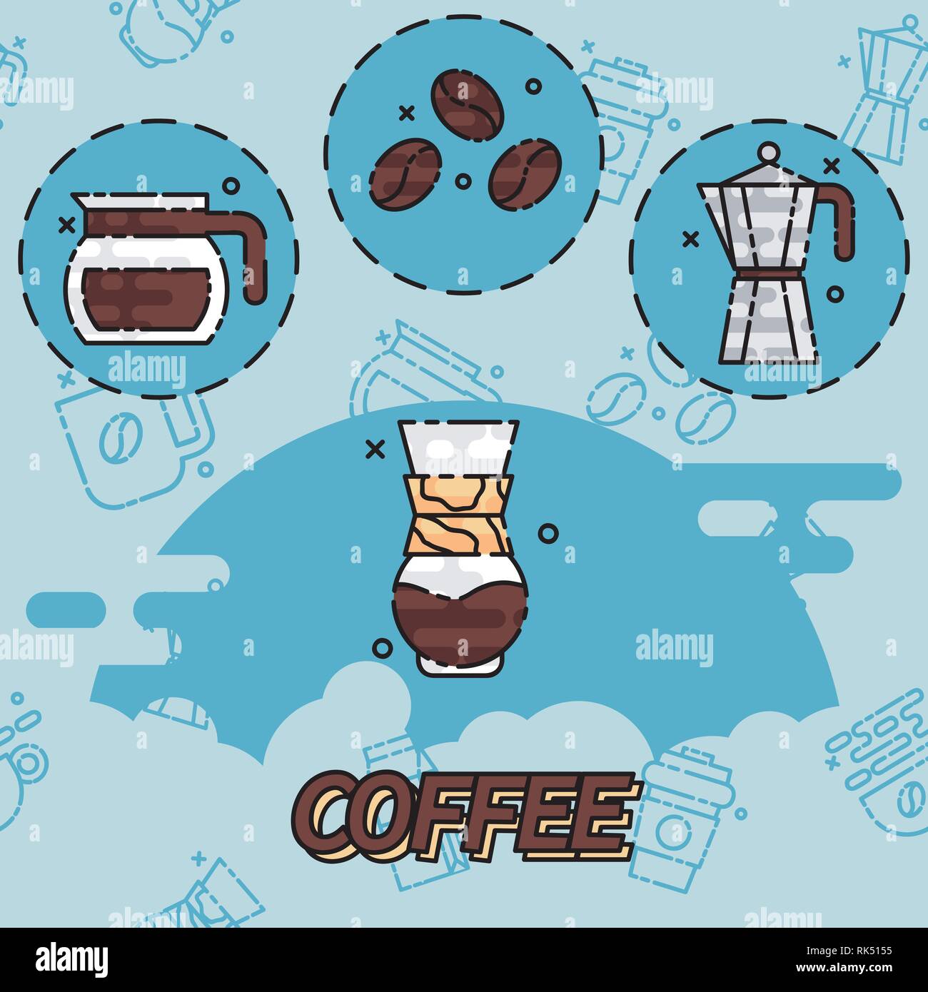 Coffee flat concept icons.Vector illustration, EPS 10 Stock Vector ...