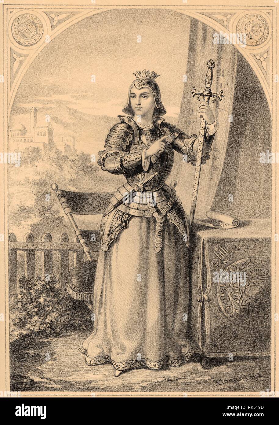 Isabel I de Castilla (1451-1504), reina de España, fundadora de la ...