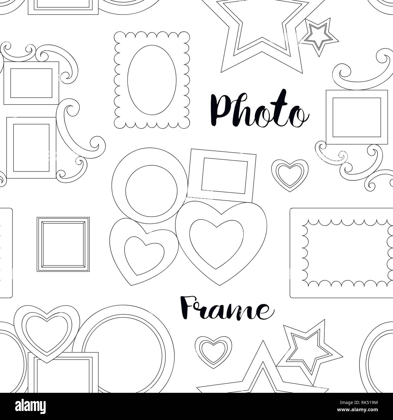 PhotoFrame set pattern. Isolated on white background. Vector ...