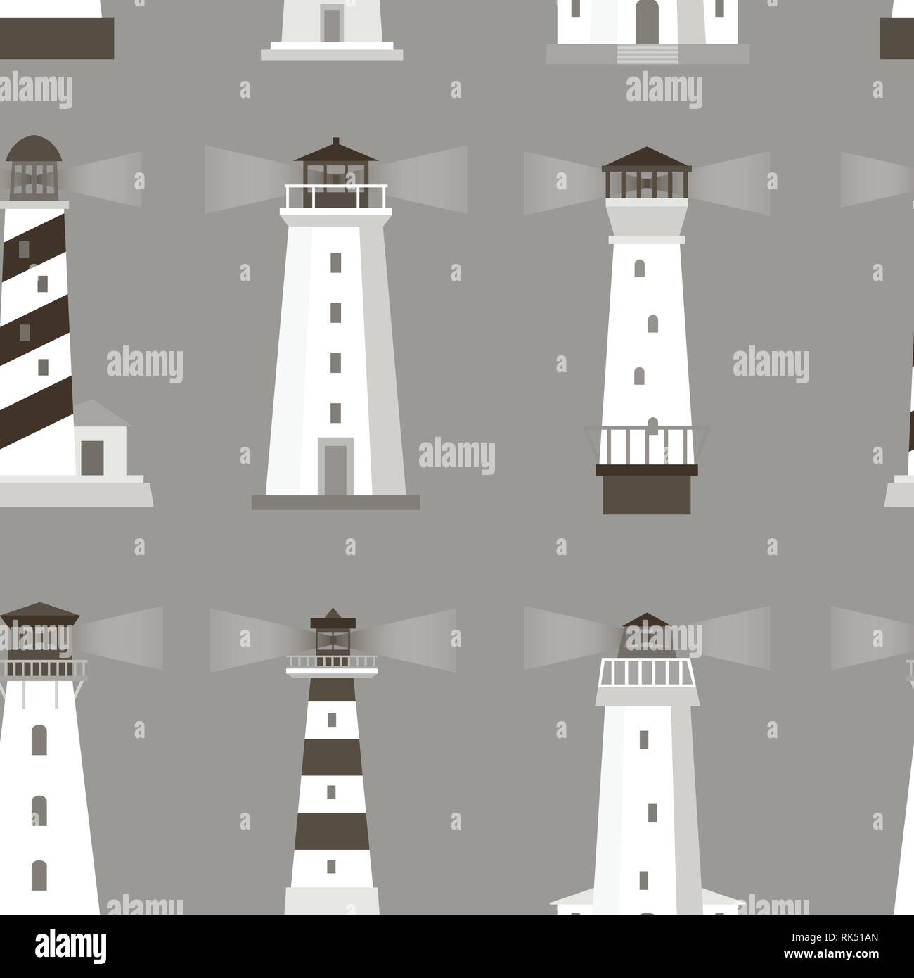 Set of lighthouses pattern. Vector illustration, EPS 10 Stock Vector ...