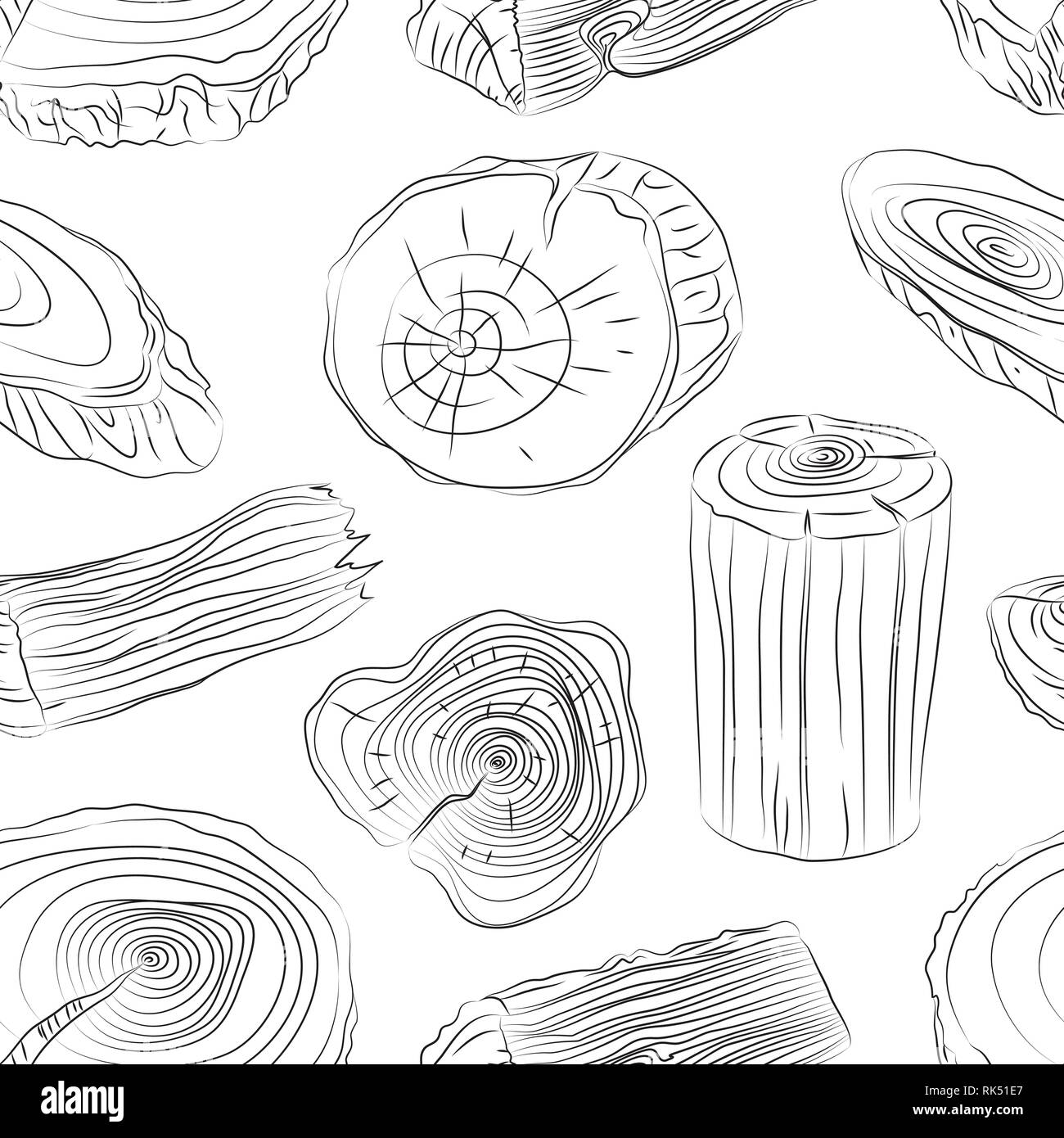 Wood stumps vector set pattern. Vector illustration, EPS 10 Stock ...