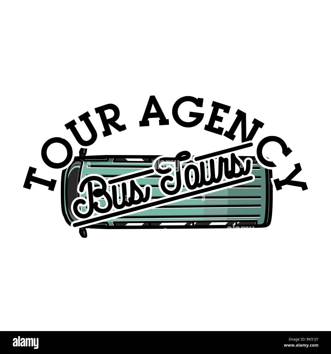 Color vintage tour agency emblem. Vector illustration, EPS 10 Stock ...