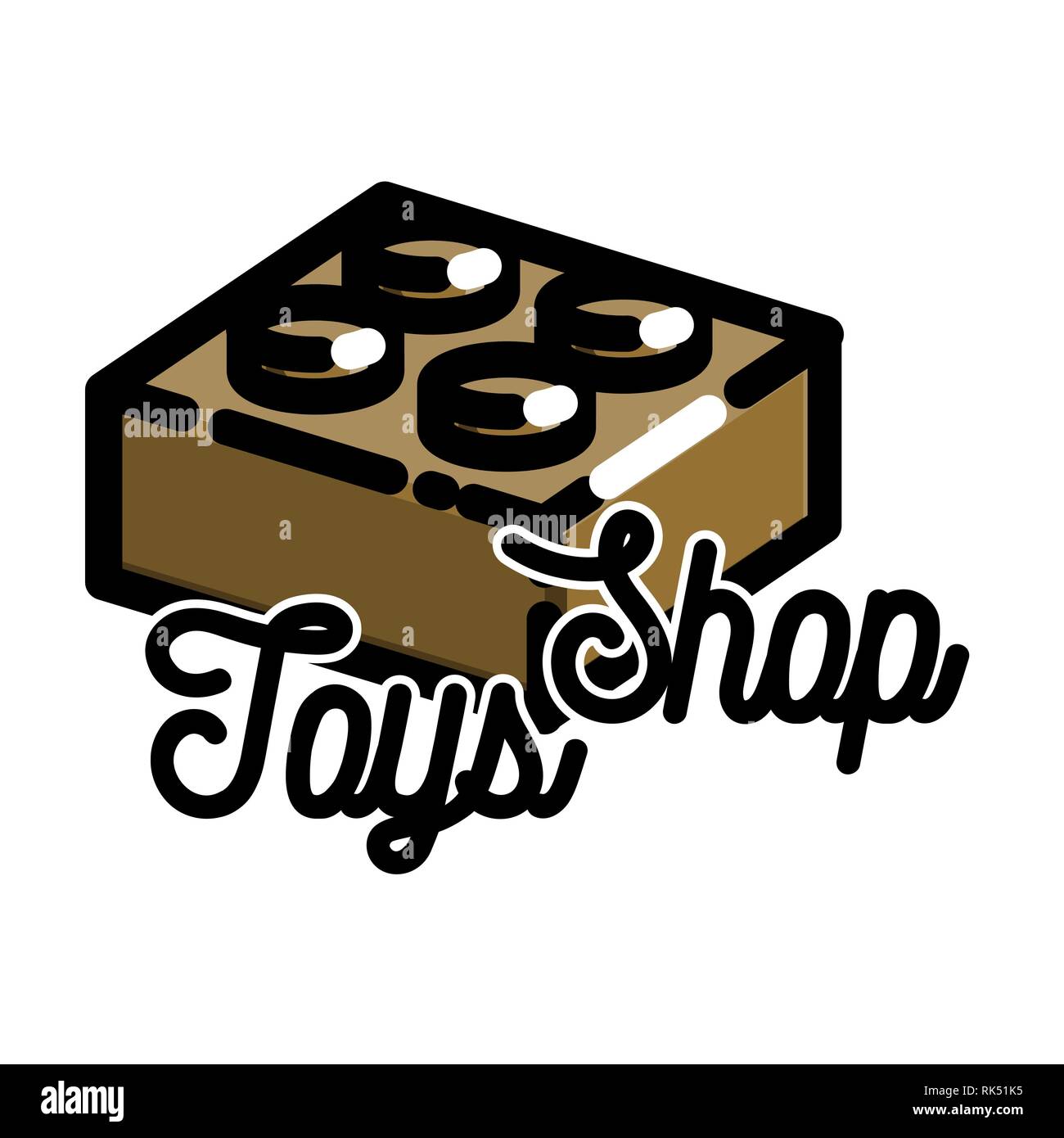 Color vintage toys shop emblem, label, badge and design elements ...