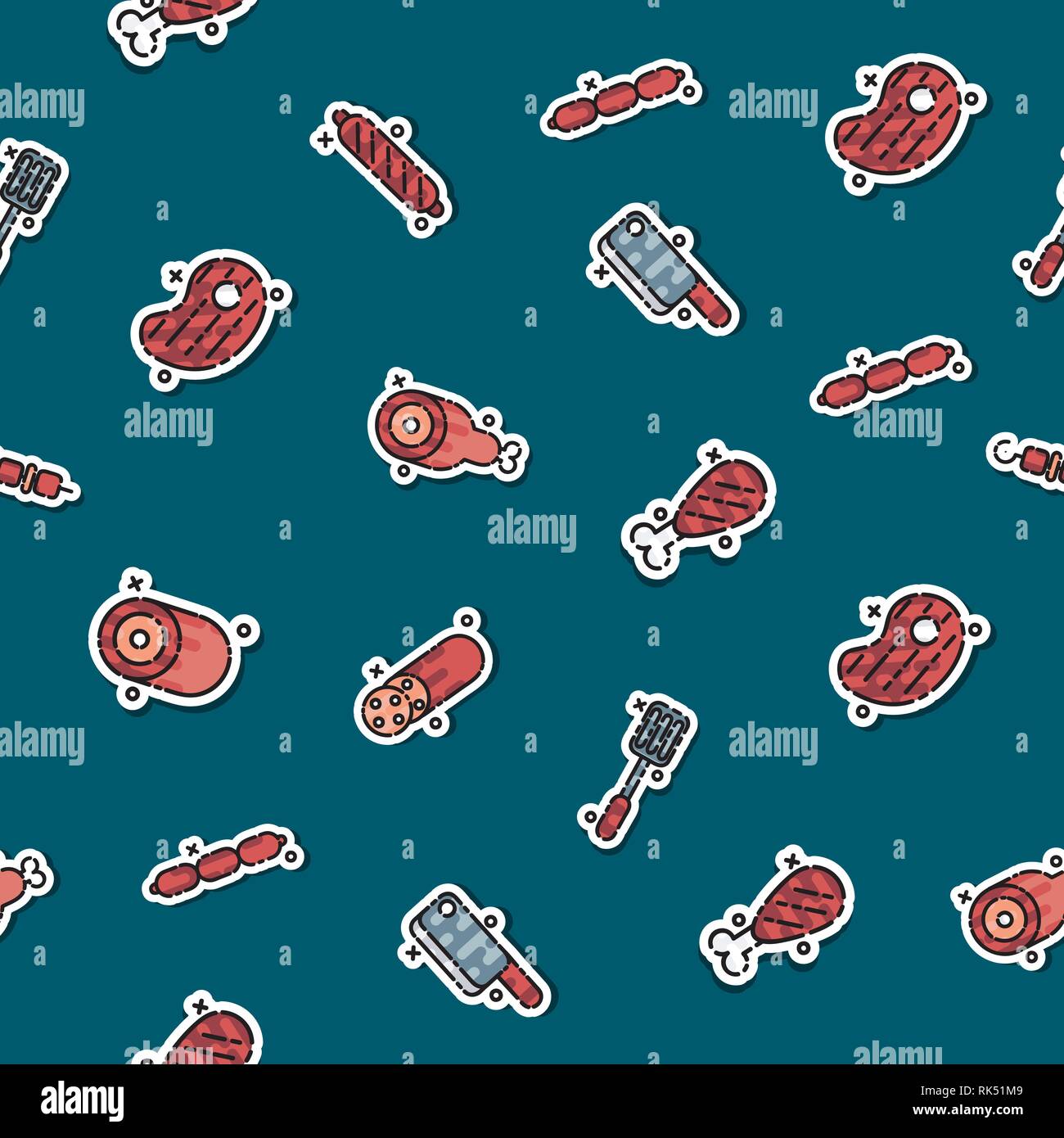 Meat concept icons pattern. Vector illustration, EPS 10 Stock Vector ...
