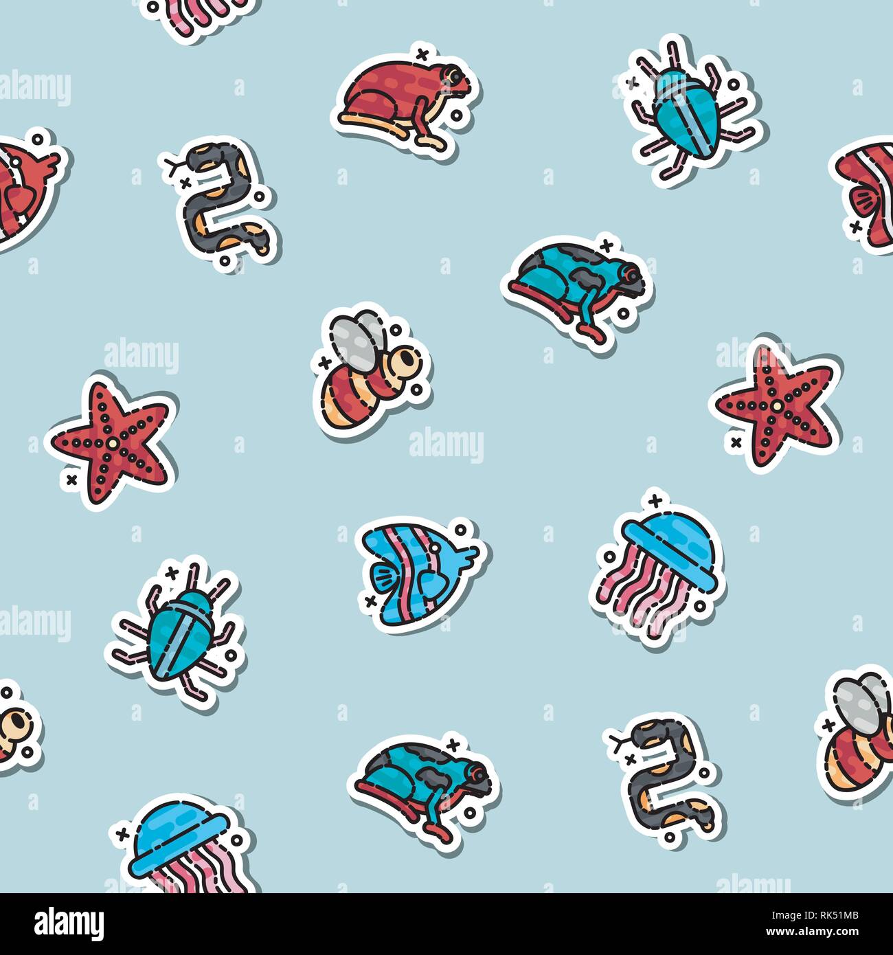 Poisonous creatures concept icons pattern. Vector illustration, EPS 10 ...