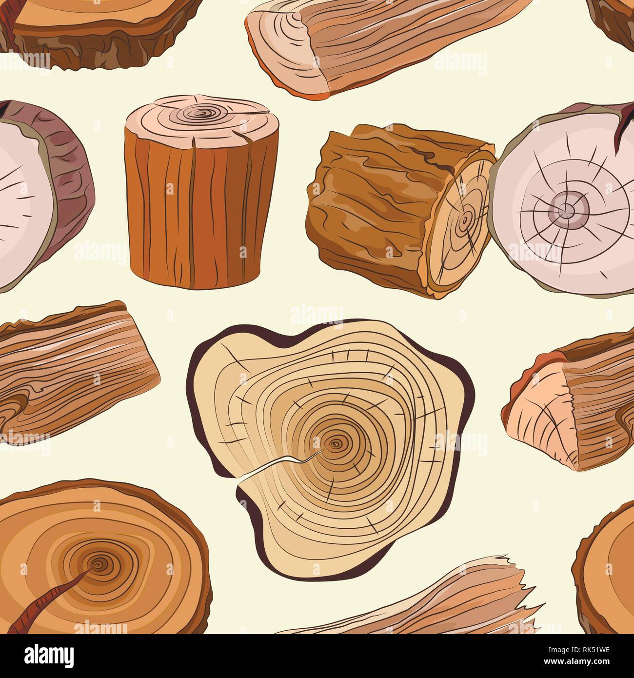 Wood stumps vector set pattern. Vector illustration, EPS 10 Stock ...