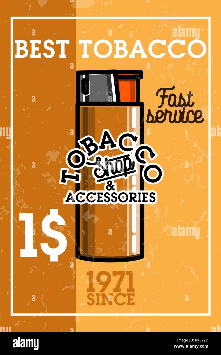 Color vintage tobacco shop banner. Smoke shop. Gentleman club badge ...