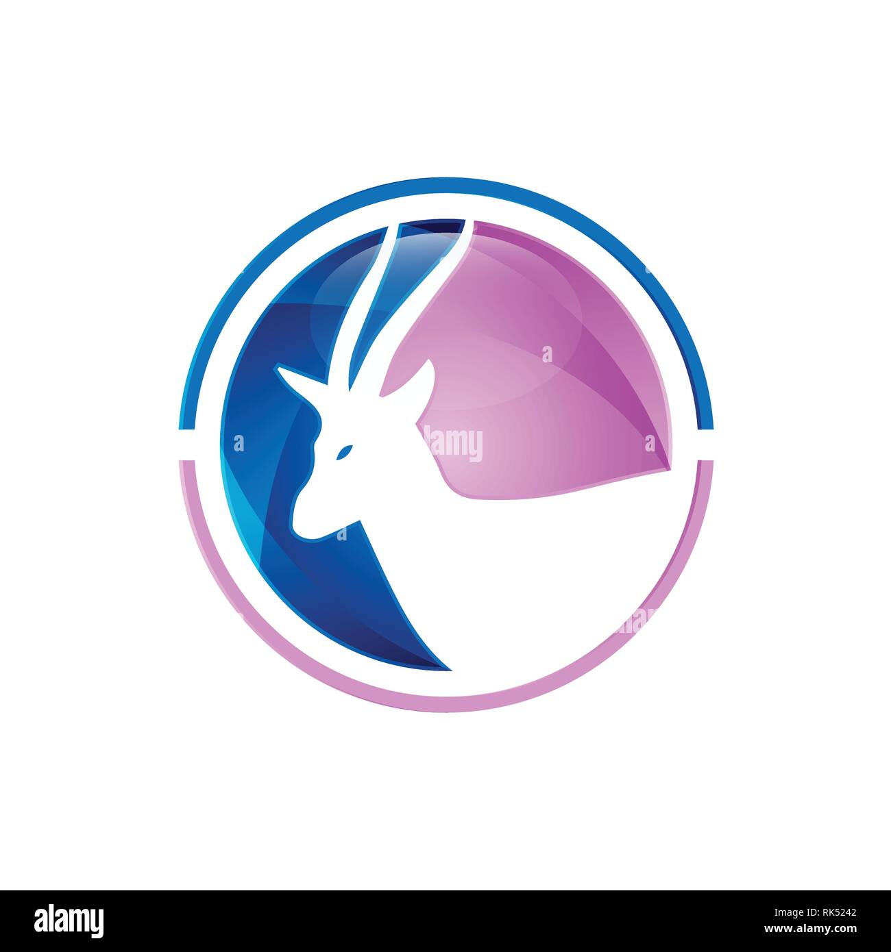 Animals negative space style design. Deer negative style logo vector ...