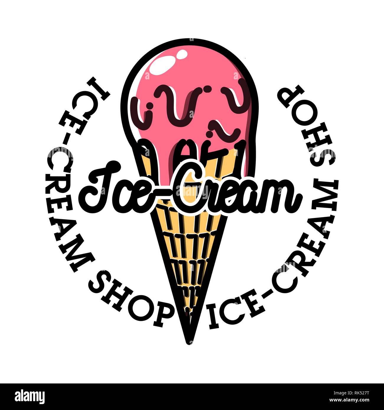 Ice cream emblems, labels and badges collections. Vector illustration ...