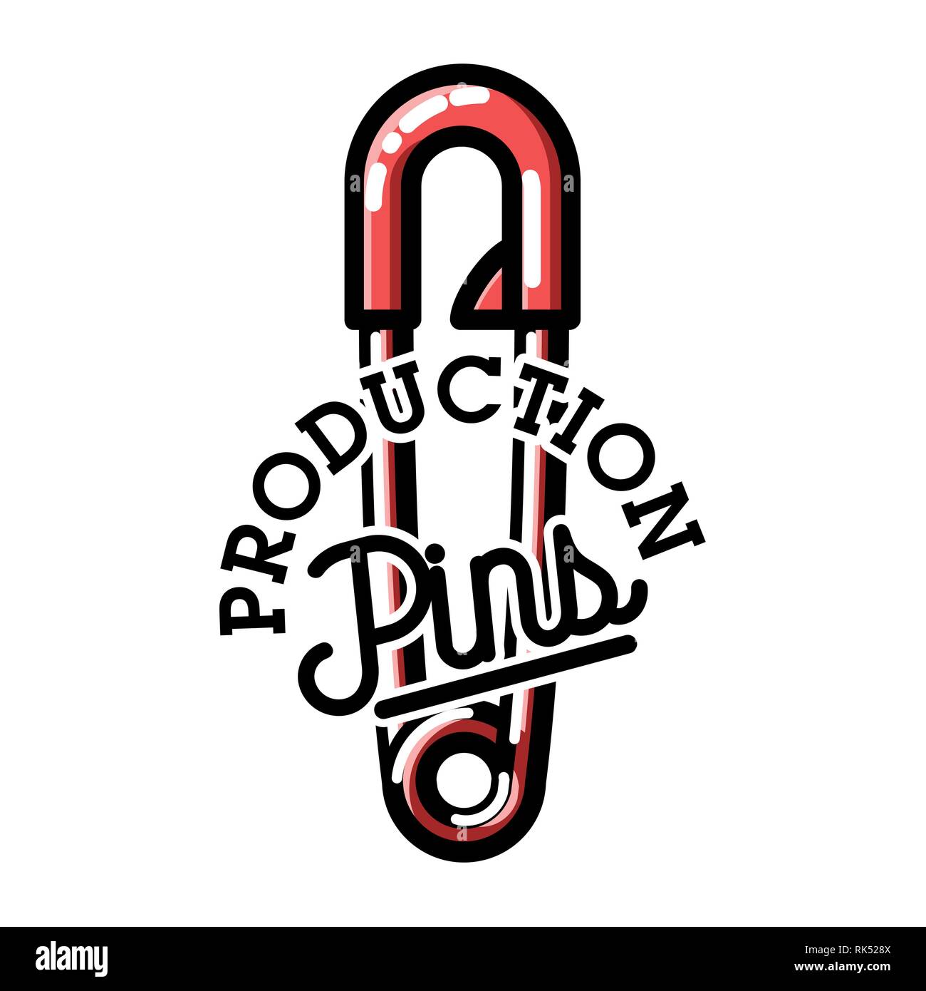 Color vintage pins production emblem, label, badge and design elements ...