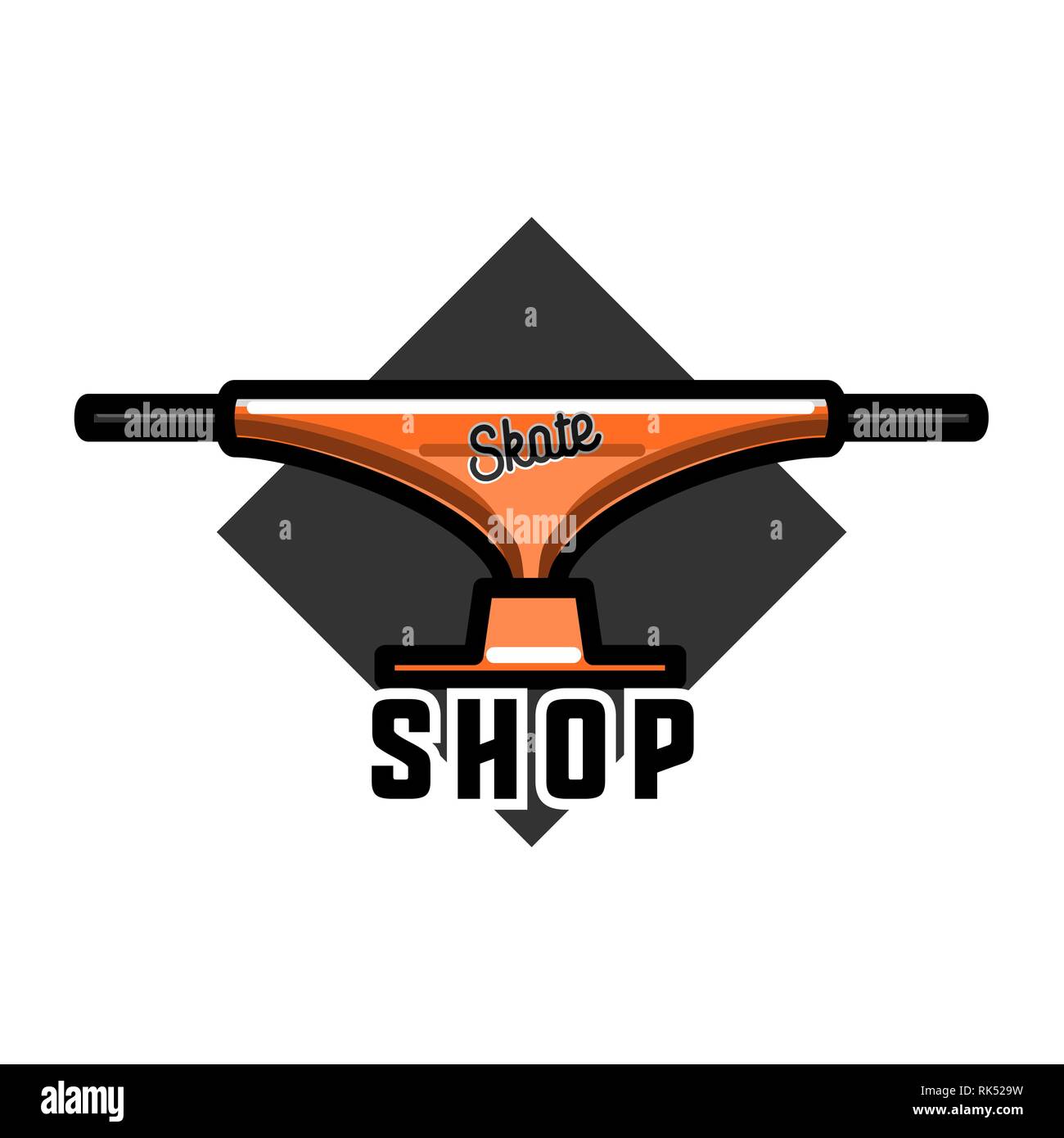 Color vintage skate shop emblem. Skate themed design elements for your ...