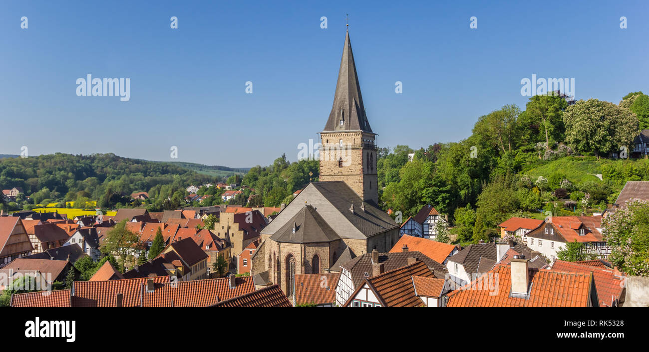 Panorama of the skyline of historic city Warburg, Germany Stock Photo ...
