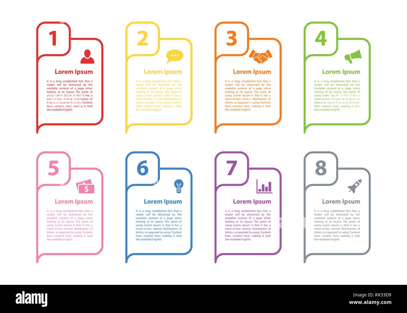 Infographic design business concept vector illustration with 8 steps or ...