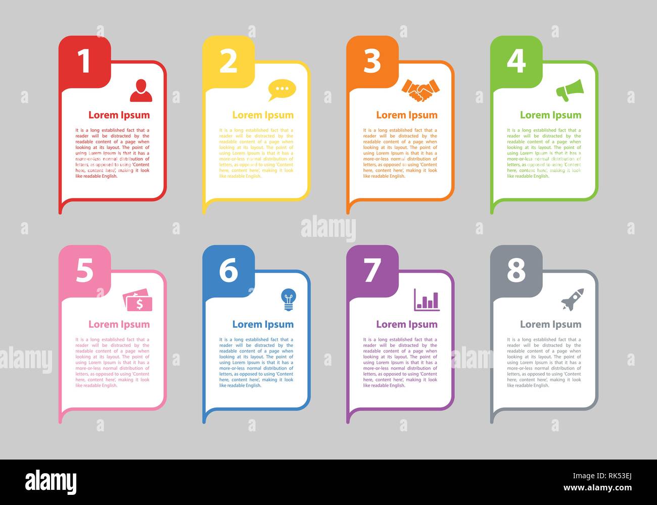 Infographic design business concept vector illustration with 8 steps or ...