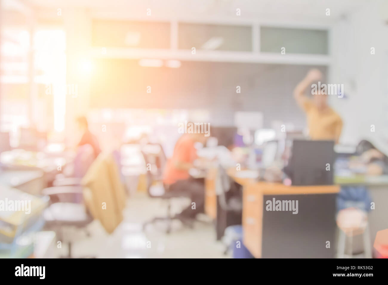 Businessmen blur in the workplace.Table Top And Blur Office .abstract ...