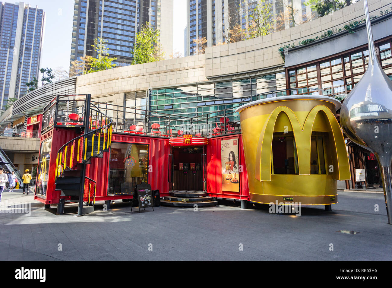 McDonald's pop up restaurant made from a converted shipping container ...