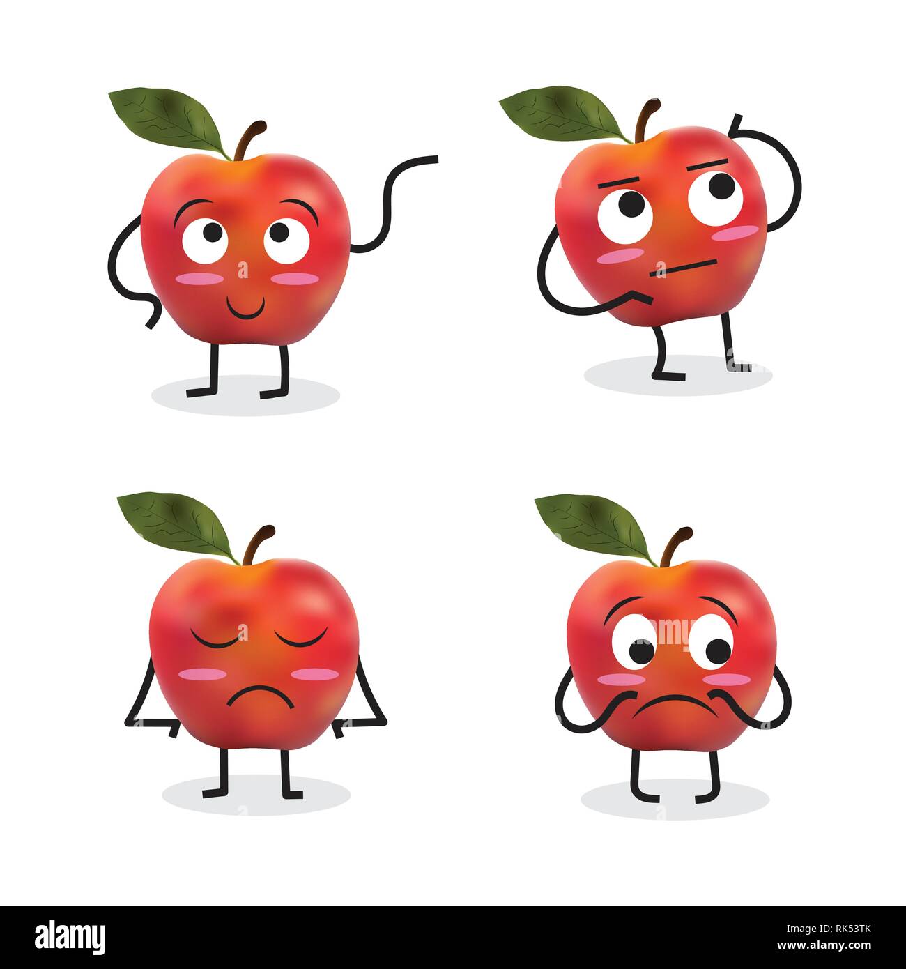 Apple Cartoon Character. Vector Illustration Stock Vector Image & Art ...