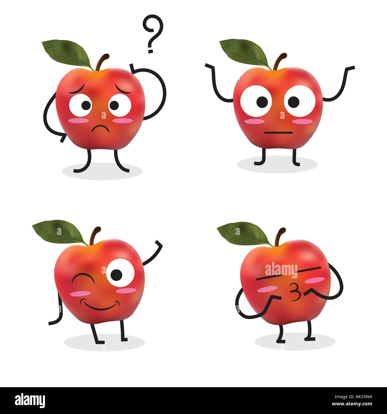 Apple Cartoon Character. Vector Illustration Stock Vector Image & Art ...