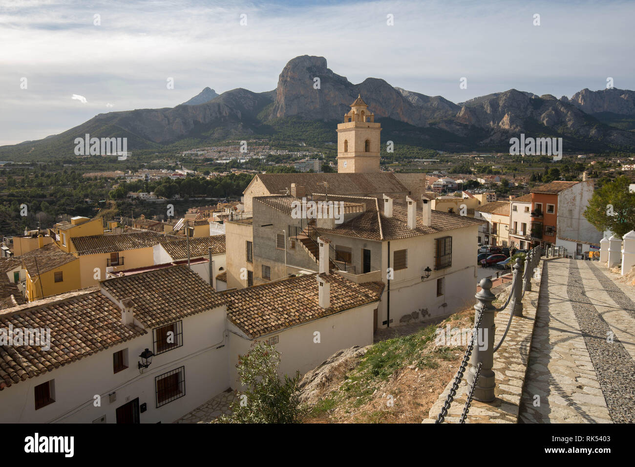 The village Polop on the mountains of in Alicante, Spain Stock Photo ...