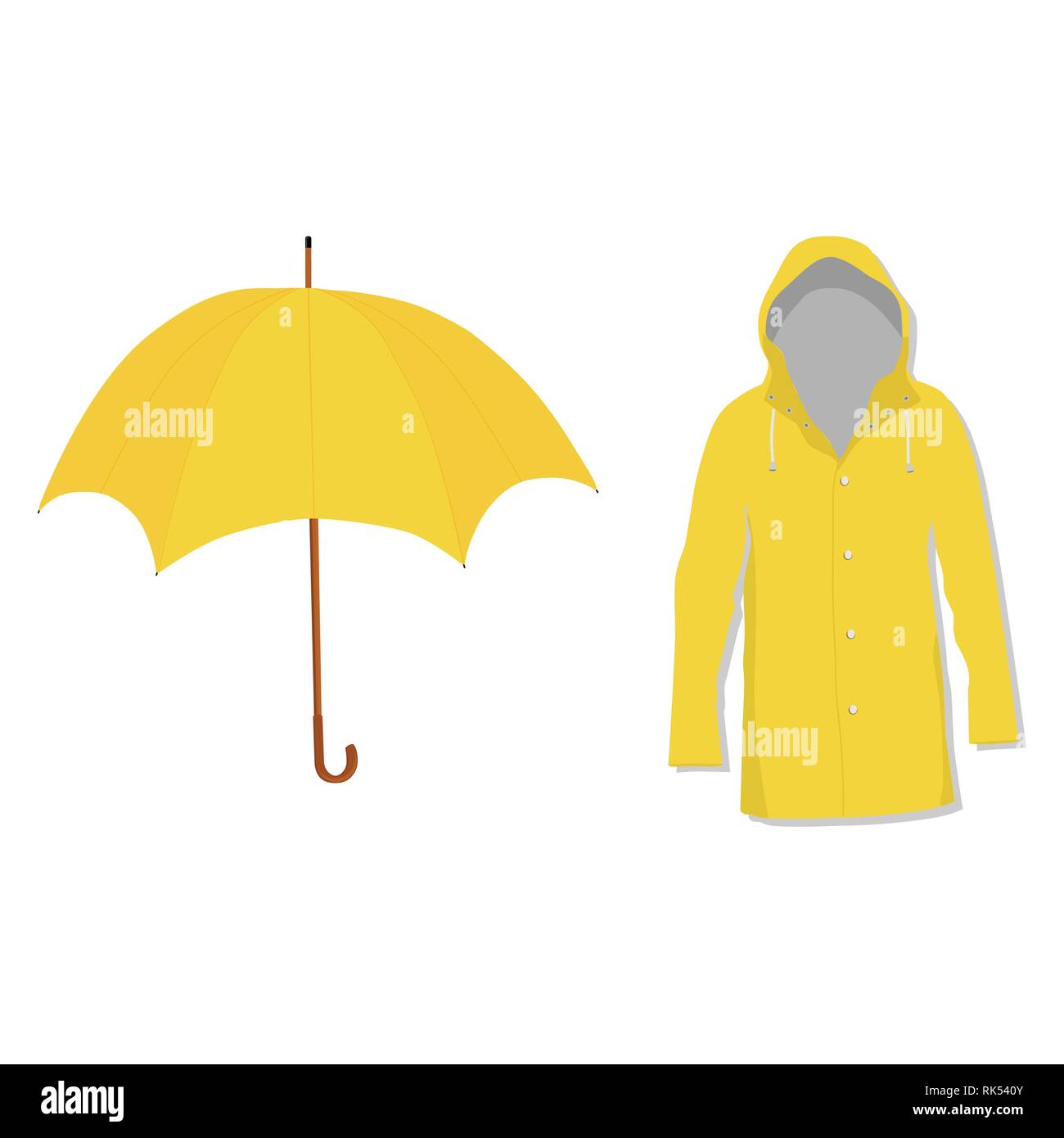 Yellow raincoat Stock Vector Images - Alamy