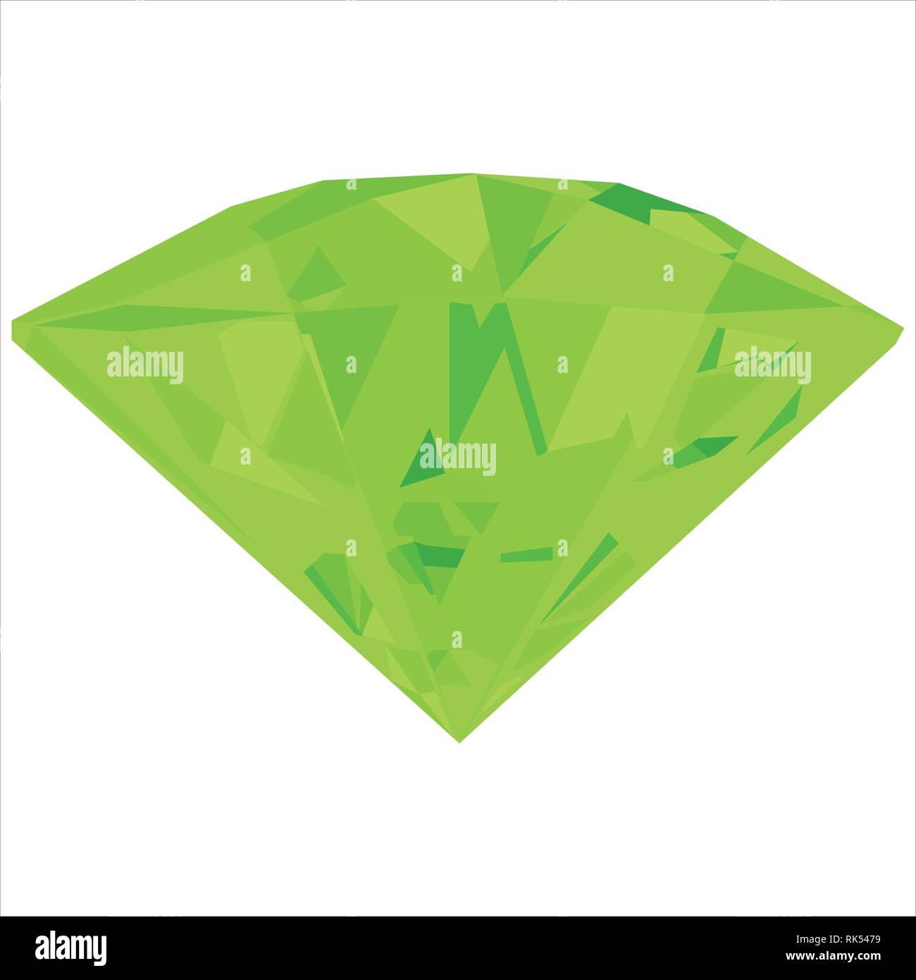 Realistic green jewel. Colorful gemstone. Green emerald isolated on ...