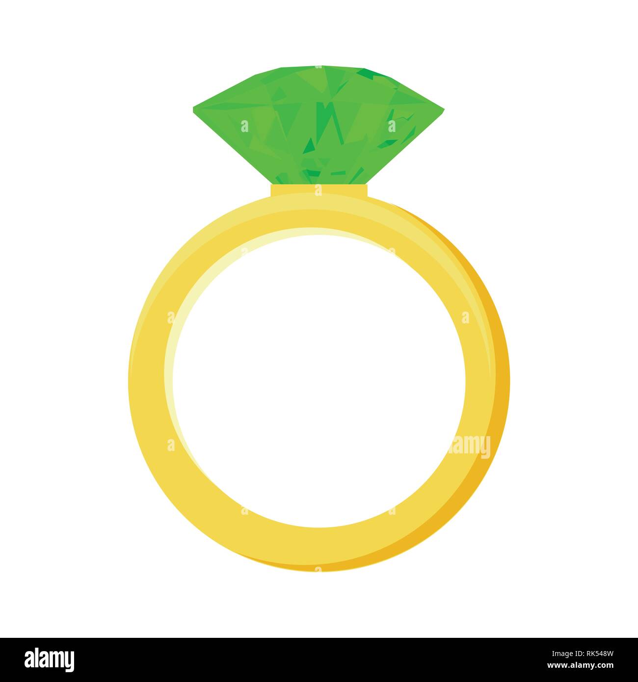 Vector diamond emerald Ring - wedding or engagement illustration ...